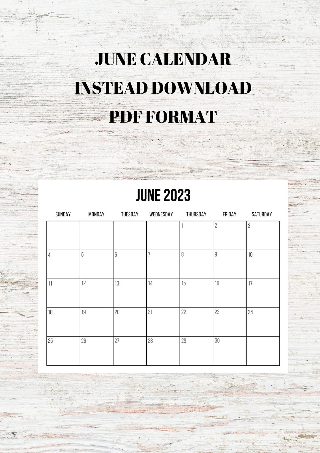 Printable June 2023 Calendar Minimalist June Calendar 2023 - Etsy