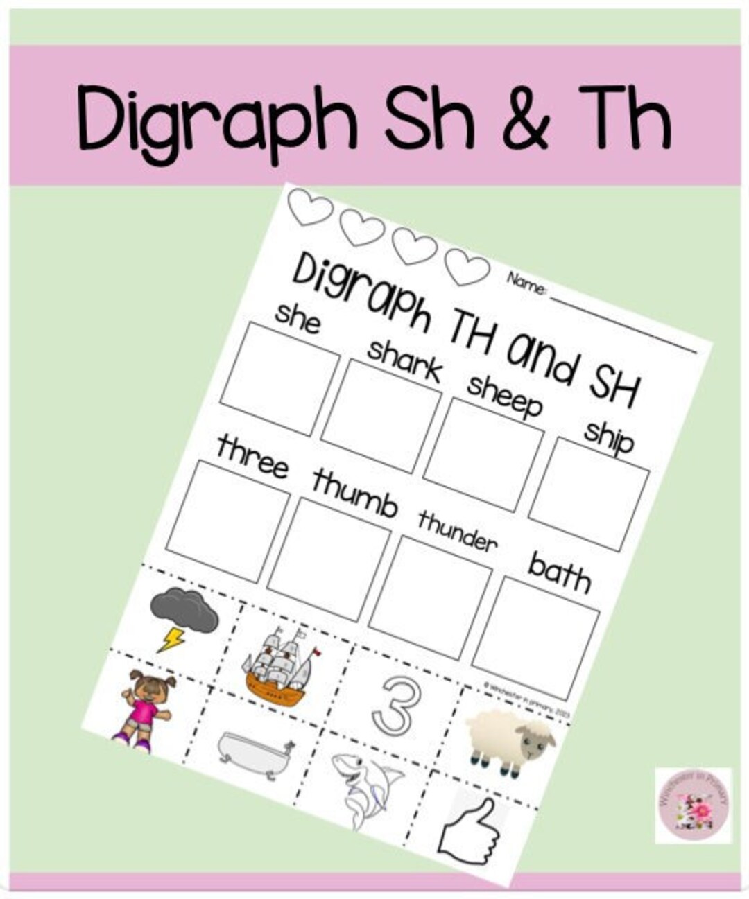 Digraph Sheet SH & TH Digraphs Homeschool Phonics First Grade School ...