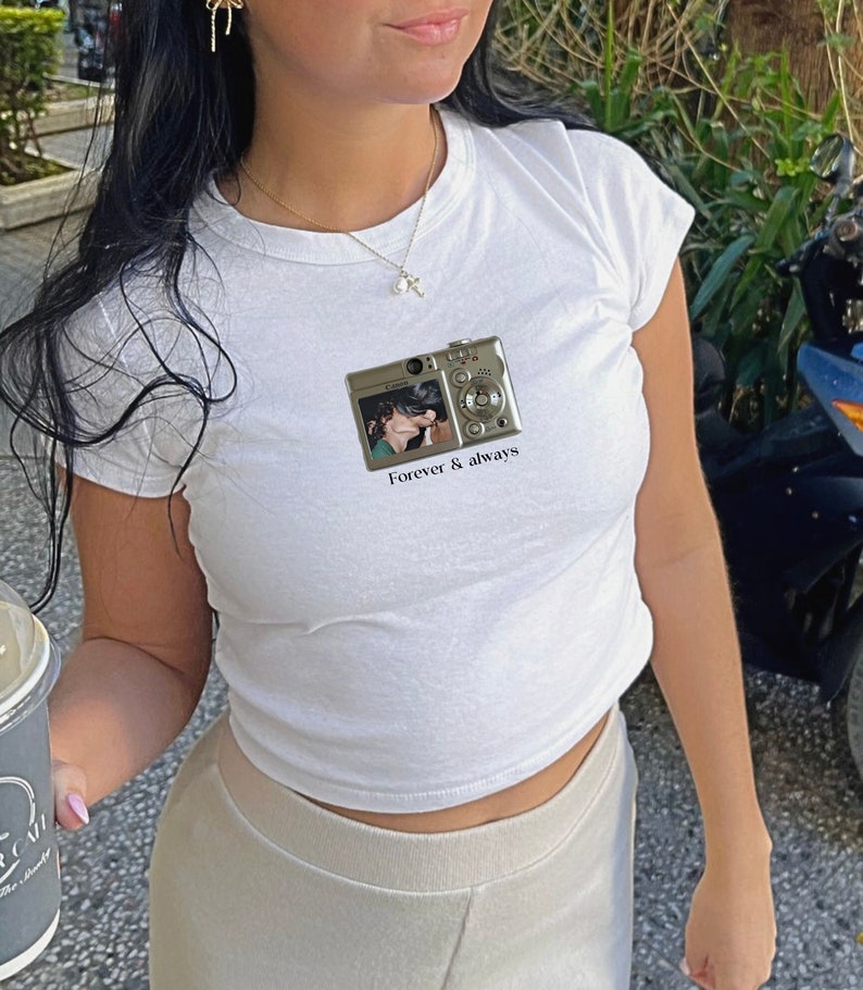 Custom Y2K Baby Tee – Personalized Photo, Retro Fitted Crop Top - Etsy UK