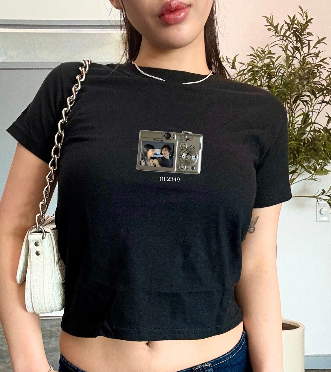 Custom Y2K Baby Tee – Personalized Photo, Retro Fitted Crop Top - Etsy UK