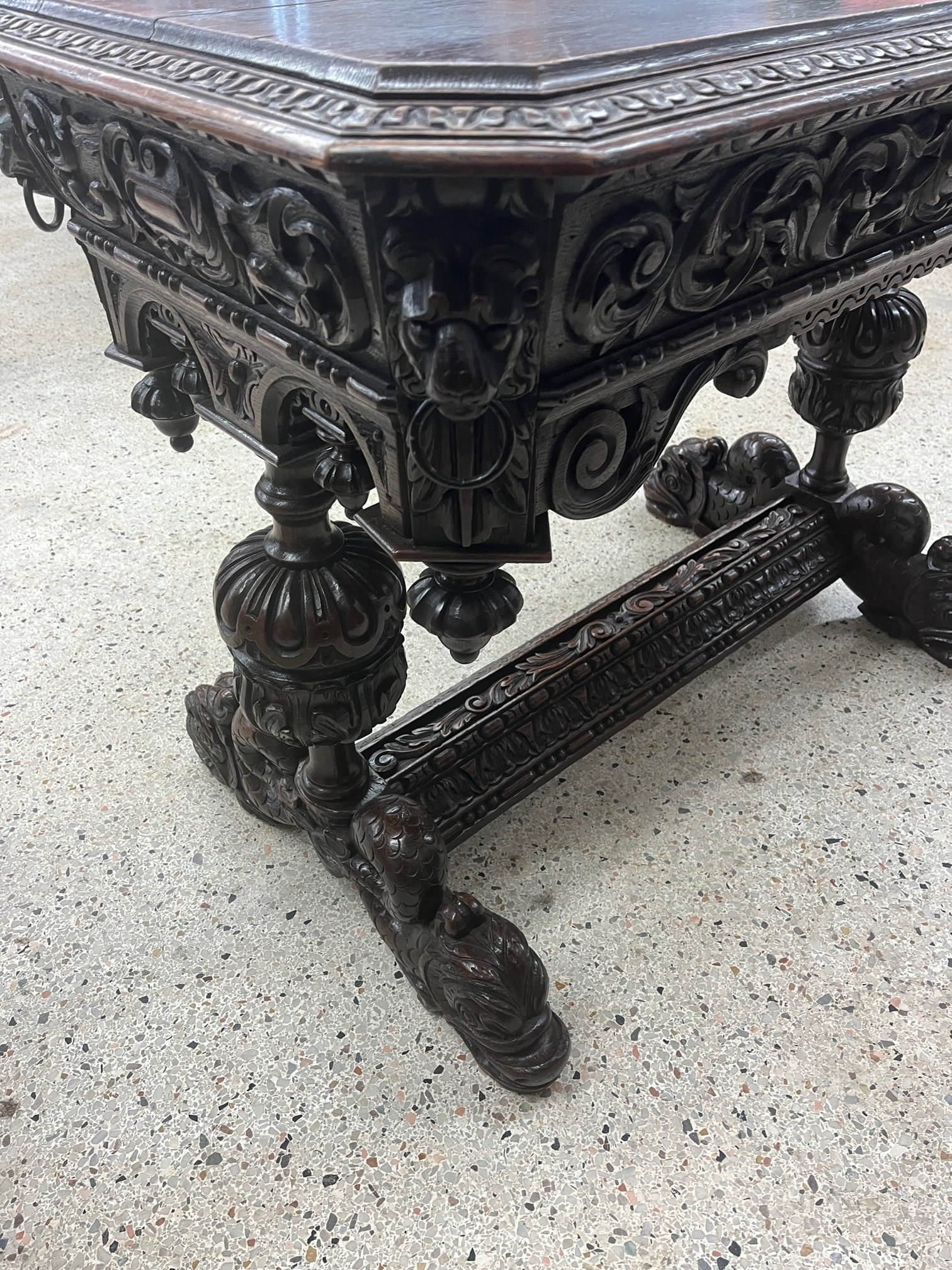 19th Century French Carved Oak "dolphin" Table - Etsy