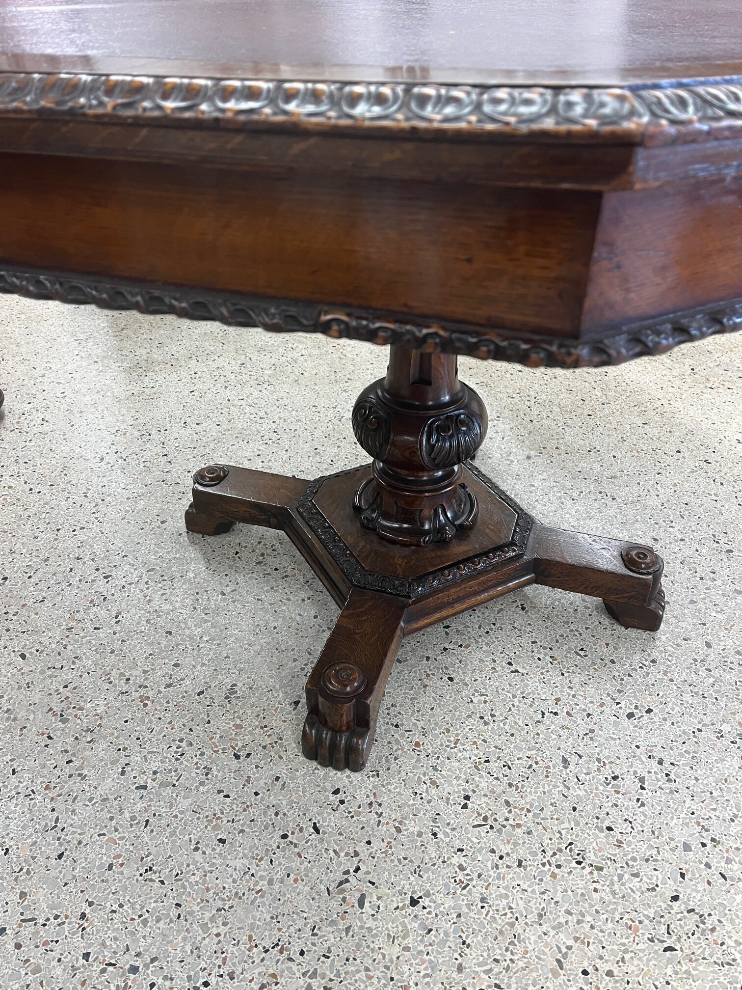 19th Century English Oak Octagonal Library Table - Etsy