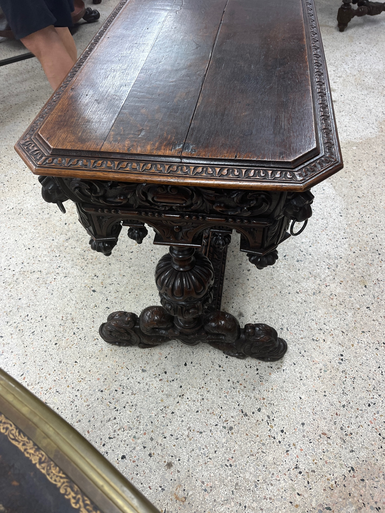 19th Century French Carved Oak "dolphin" Table - Etsy