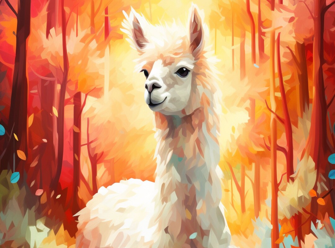 Rainbow Alpaca Digital Art Print on High Gloss Acrylic Panel Home ...