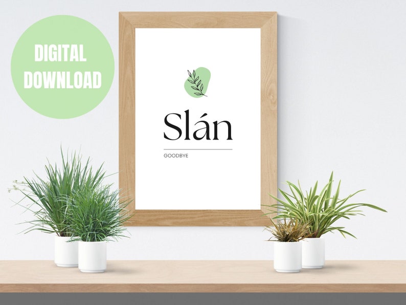 Slán / Goodbye Irish Words Printable Wall Art Gaelic, Gaeilge, Celtic ...
