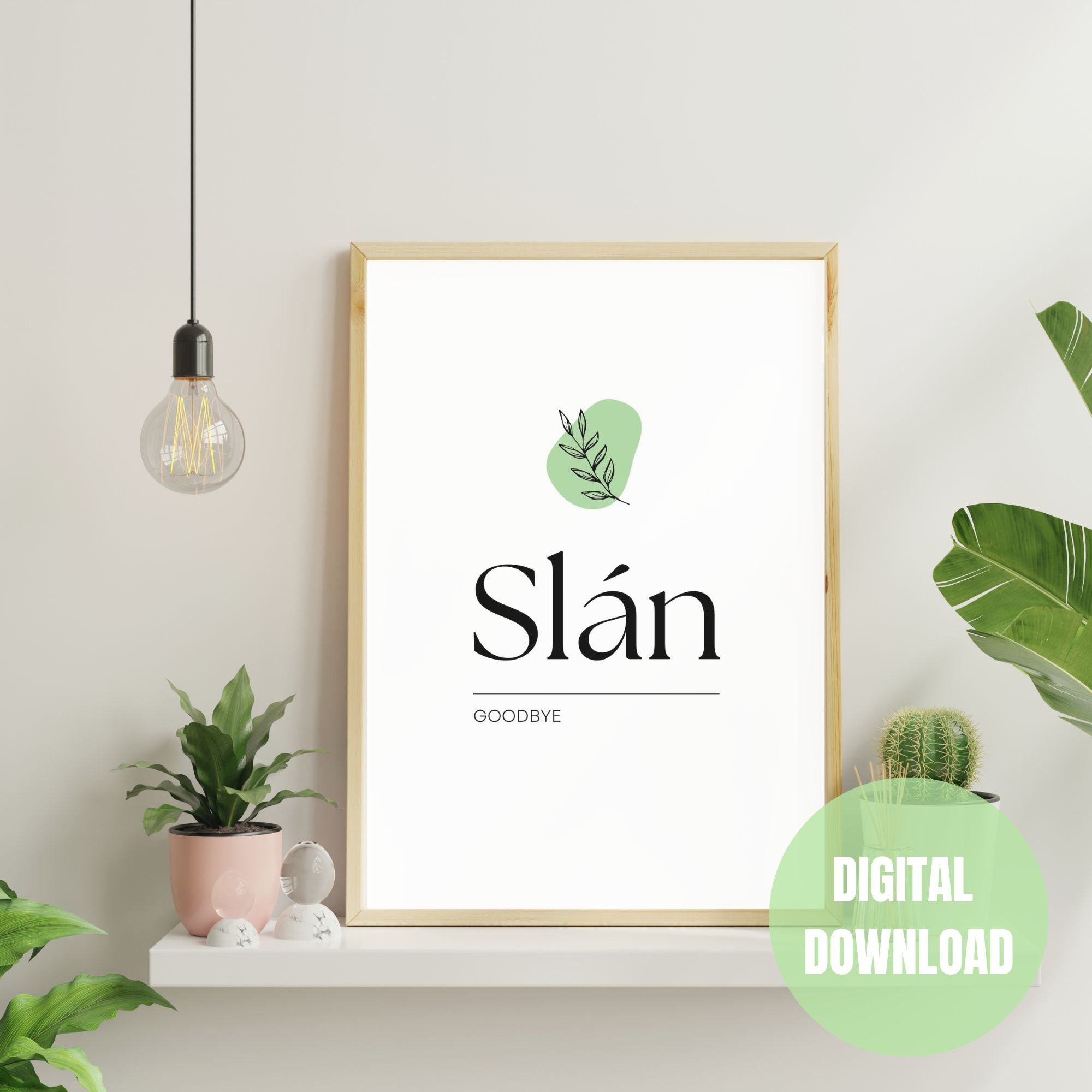 Slán / Goodbye Irish Words Printable Wall Art Gaelic, Gaeilge, Celtic ...