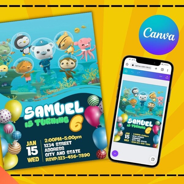 Octonauts Birthday Card Printable - Etsy