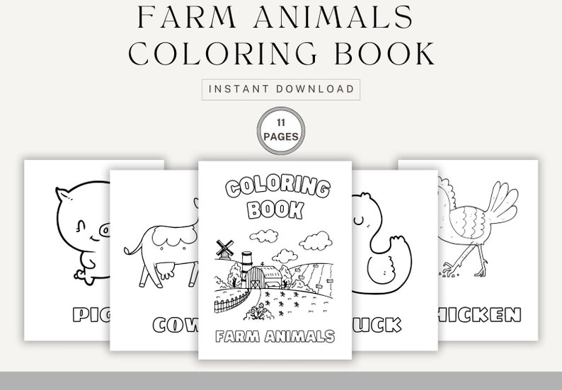 Farm Animal Coloring Pages Preschool and Up, Cute Farm Animal Coloring ...