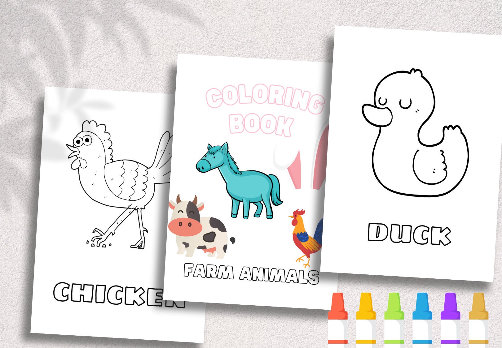 Farm Animal Coloring Pages Preschool and Up, Cute Farm Animal Coloring ...