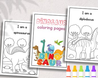 10 Page Kids Dinosaur Coloring Book. - Etsy