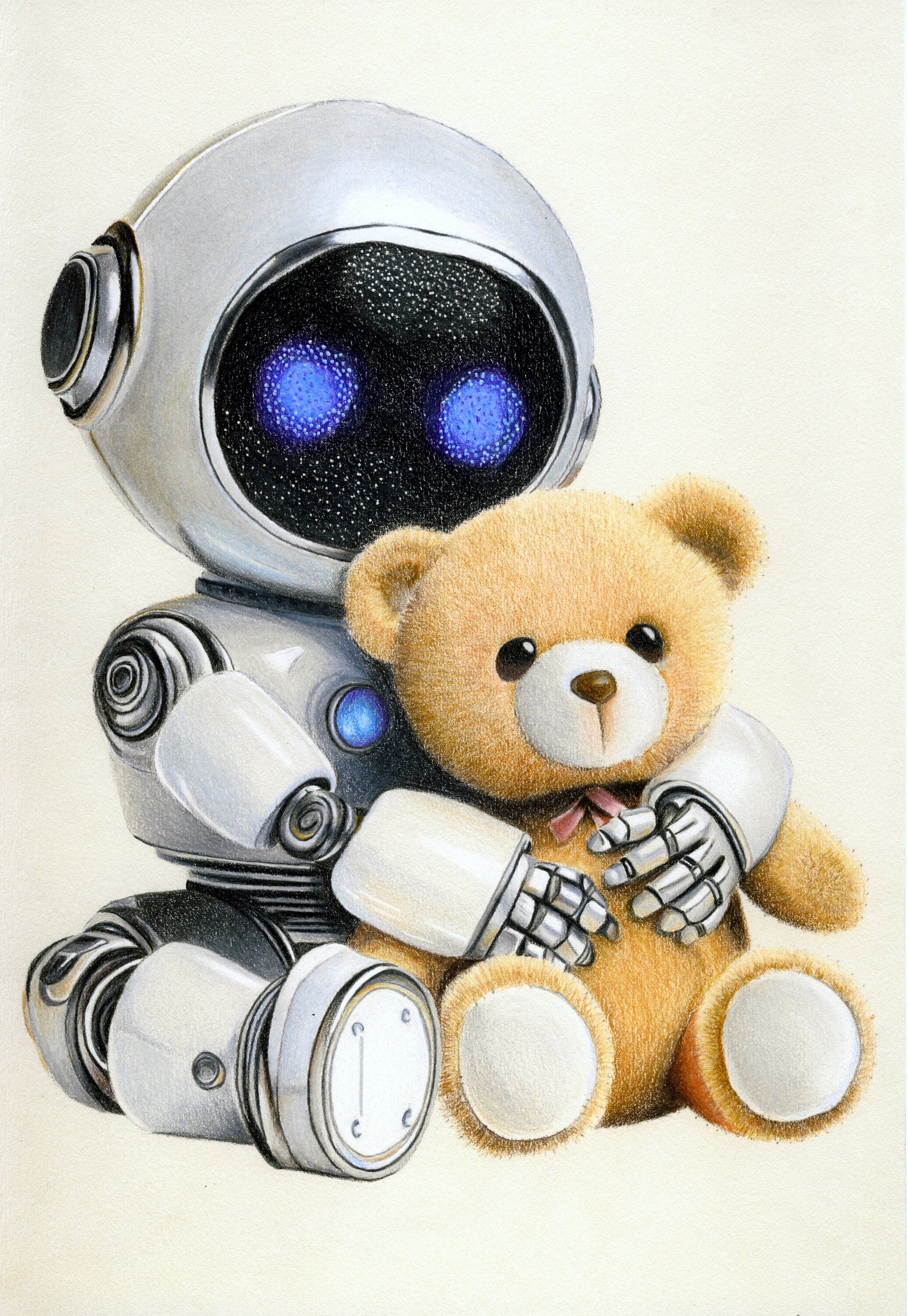Postcard Robot Teddy Postcard Robot Teddy - Etsy