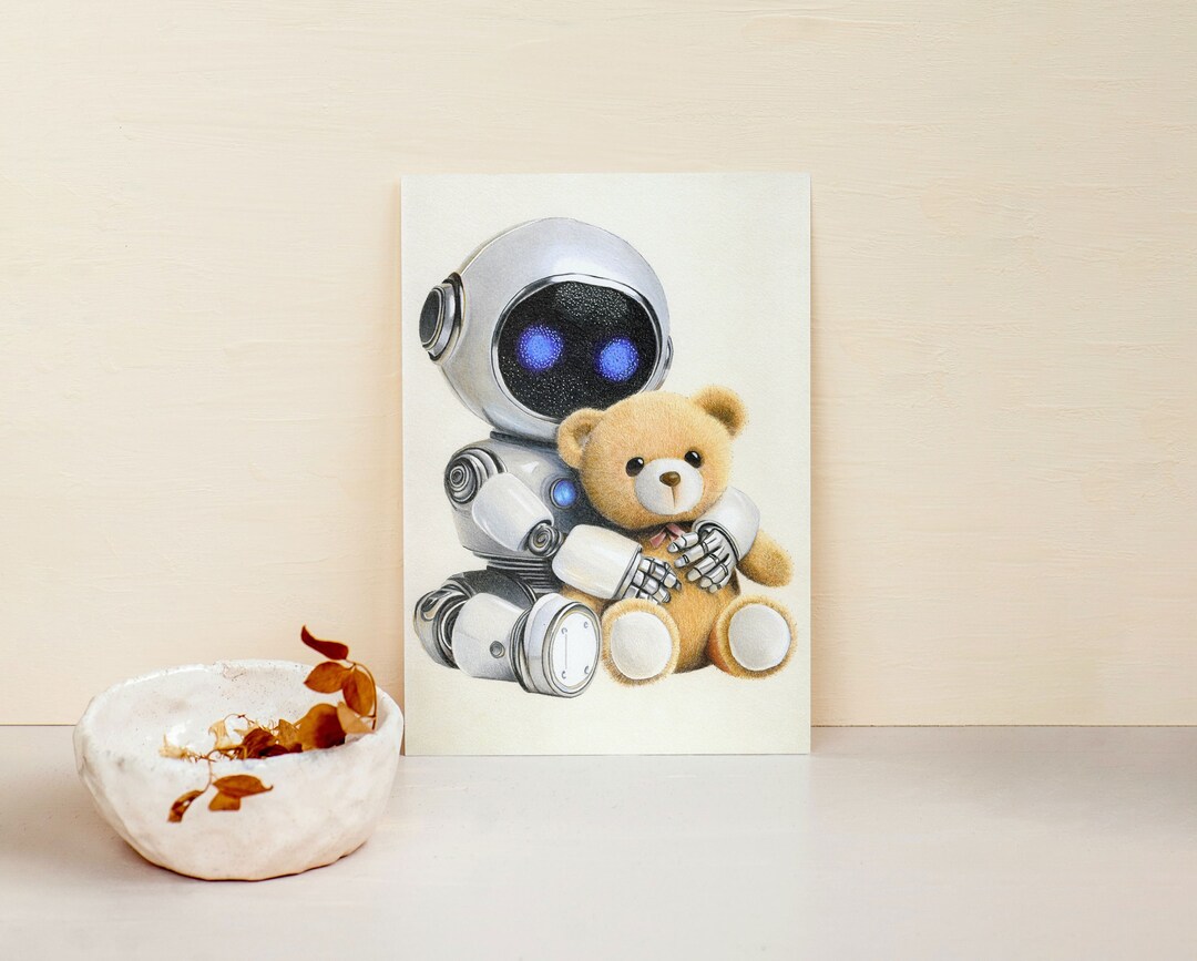 Postcard Robot Teddy Postcard Robot Teddy - Etsy