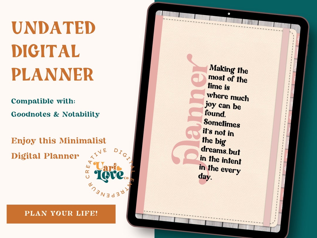 Pink Minimalist Digital Notebook | Digital Planner iPad | Digital ...