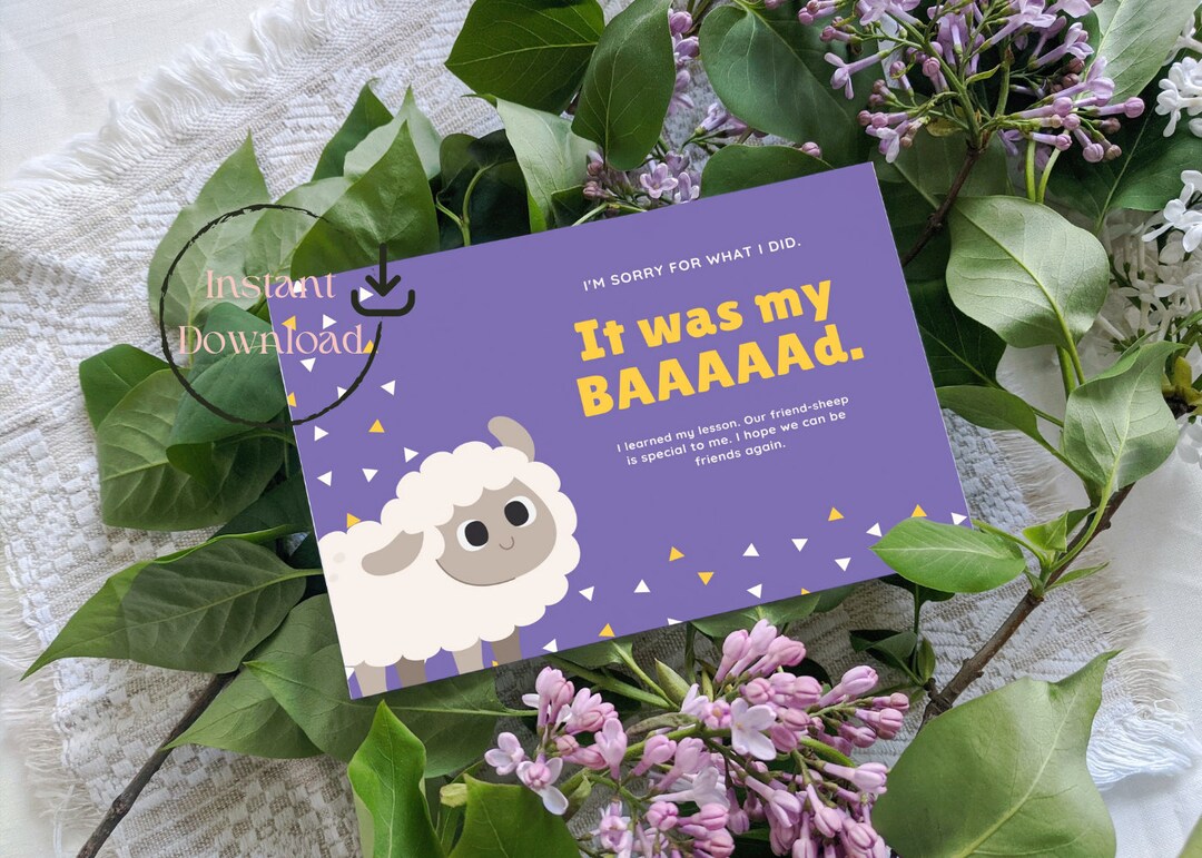 Sheep Card to Say Sorry - Apology Card - Sorry Card - I'm Sorry Card ...