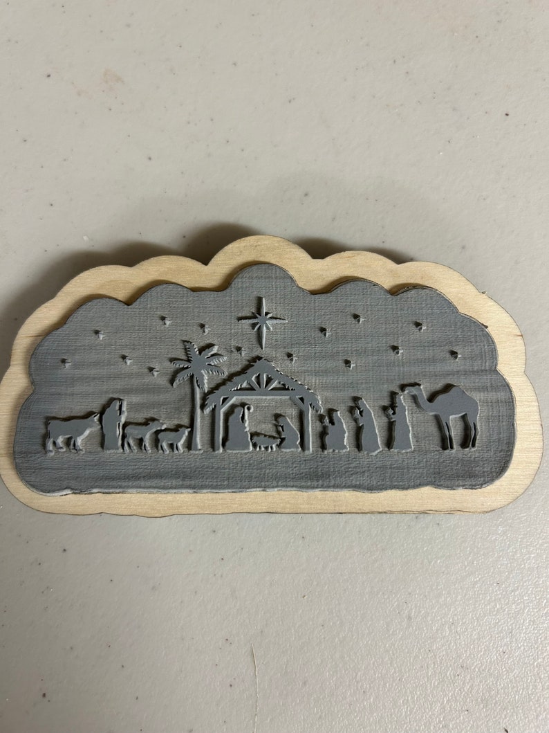 Christmas Nativity Scene - Rubber Stamp - Laser Engraved - Large - Etsy