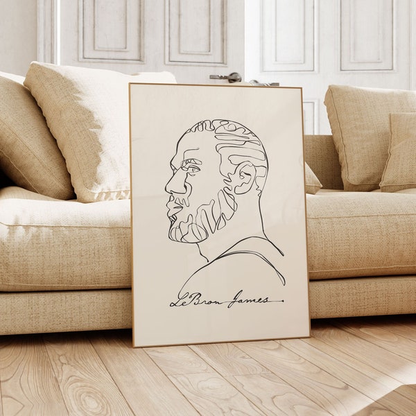 Lebron James Line Art - Etsy