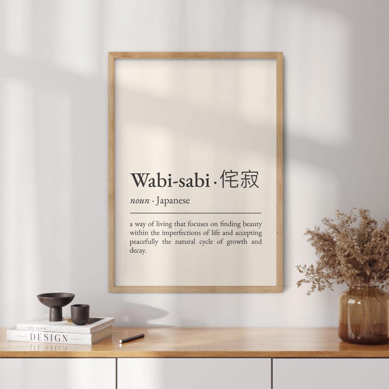 Wabi Sabi Definition Print, Inspirational Definition Poster, Japanese ...