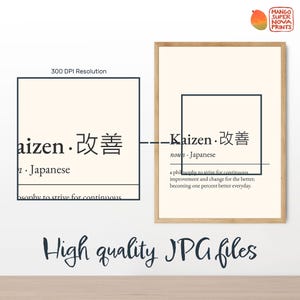 Kaizen Definition Print, Dictionary Poster, Inspirational Quote ...