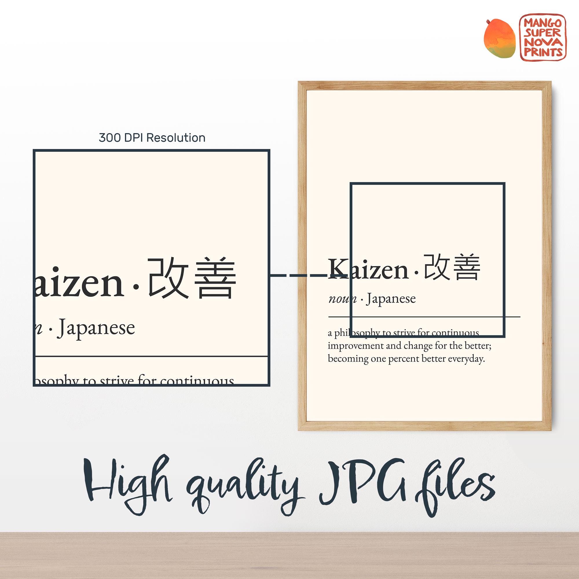 Kaizen Definition Print, Dictionary Poster, Inspirational Quote ...