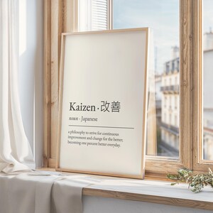 Kaizen Definition Print, Dictionary Poster, Inspirational Quote ...