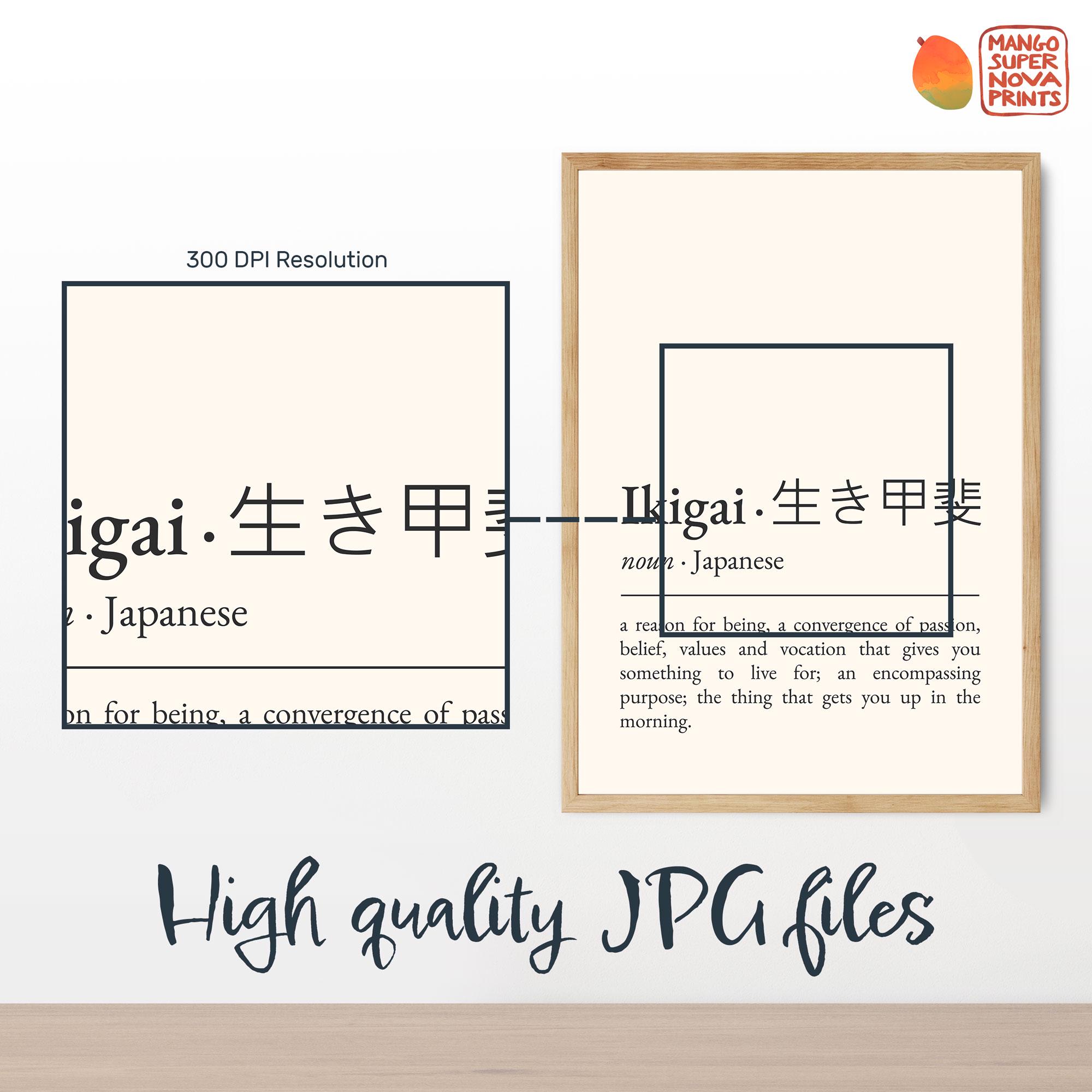 Japanese Poster Set of 3: Kaizen Ikigai Wabi Sabi Definition Prints ...