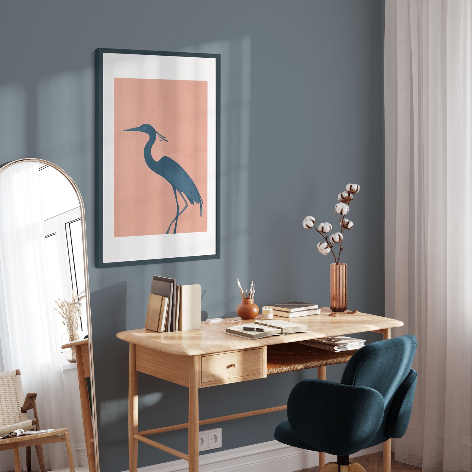 Egret Silhouette / Egret Watercolor / Print Wall Art / Zen Printable ...