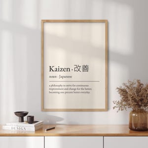 Kaizen Definition Print, Dictionary Poster, Inspirational Quote ...