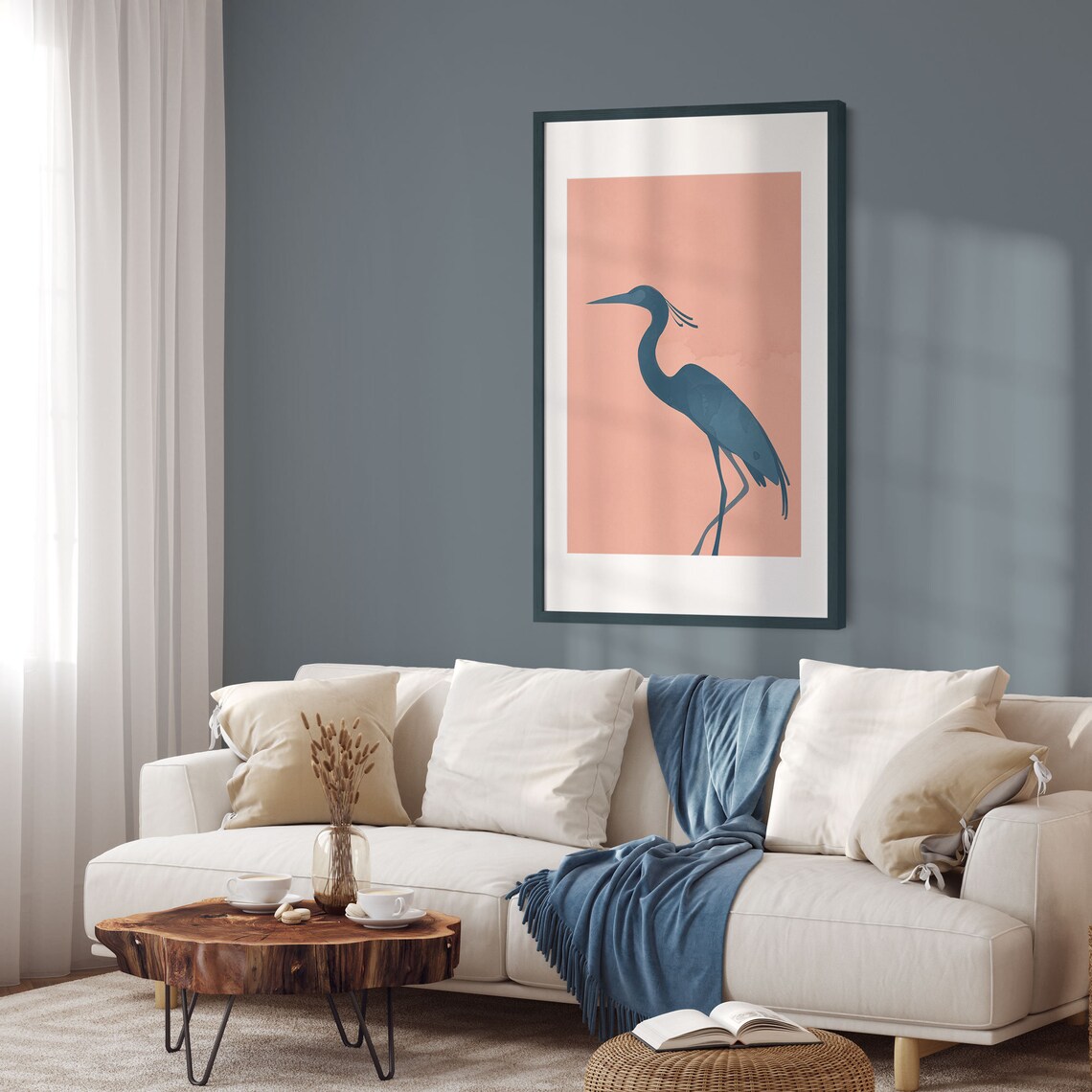 Egret Silhouette / Egret Watercolor / Print Wall Art / Zen Printable ...