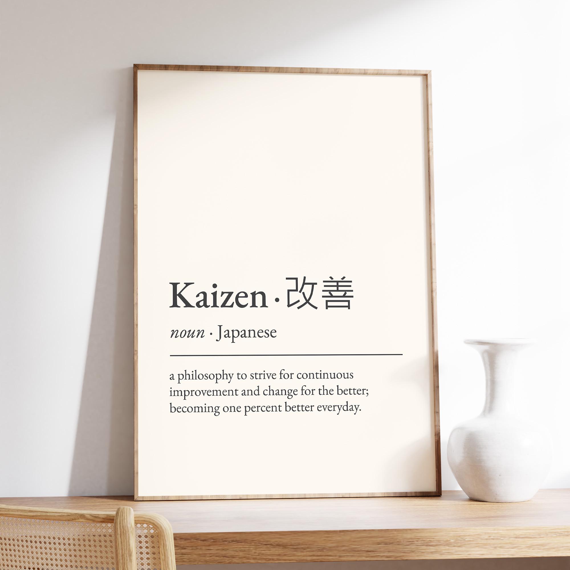 Kaizen Definition Print, Dictionary Poster, Inspirational Quote ...