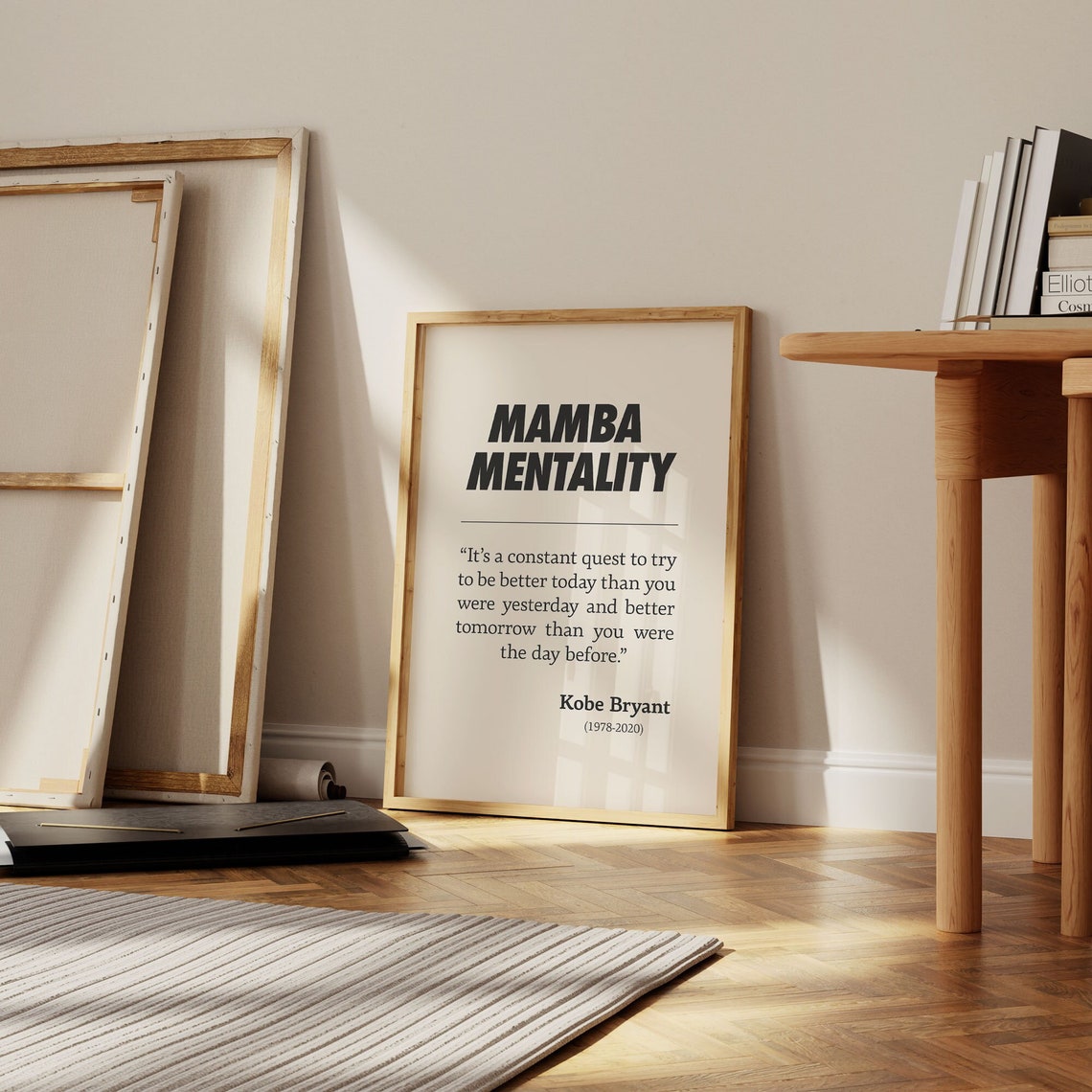 Kobe Bryant Poster, Mamba Mentality Wall Art, Basketball Quotes, Bet on ...