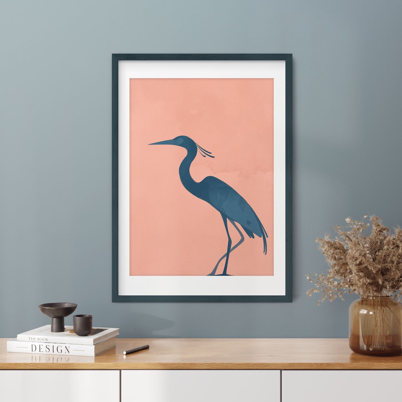 Egret Silhouette / Egret Watercolor / Print Wall Art / Zen Printable ...