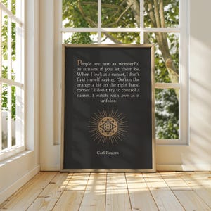 Carl Rogers Quote Therapy Print, Empathy Poster, People Are Just as ...