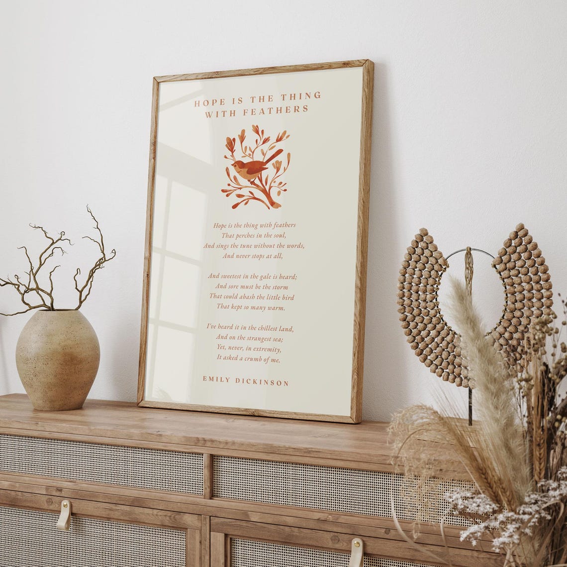 Emily Dickinson Poem Print, Hope is the Thing With Feathers, Emily ...