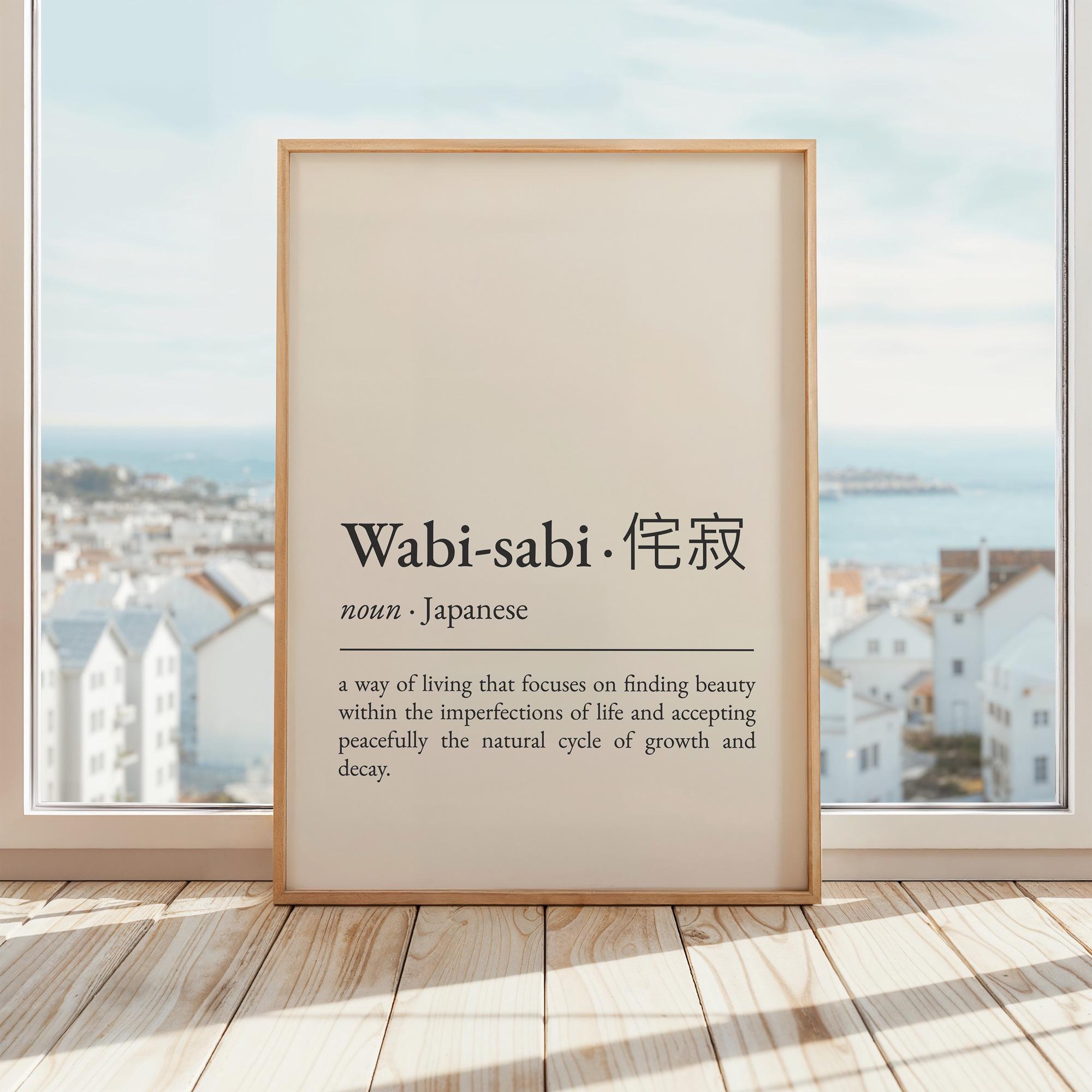Wabi Sabi Definition Print, Inspirational Definition Poster, Japanese ...