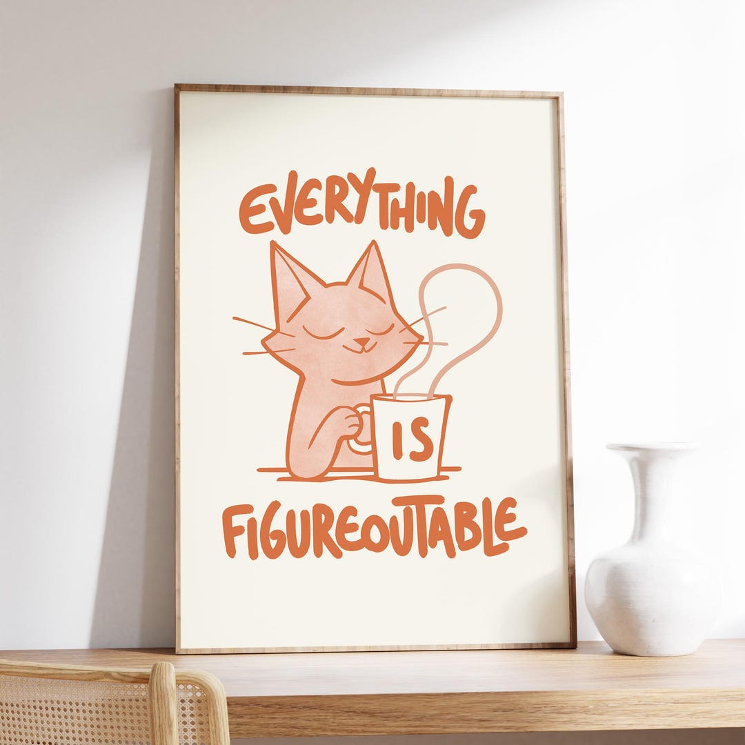 Everything is Figureoutable Print, Positive Affirmations Poster, Office ...
