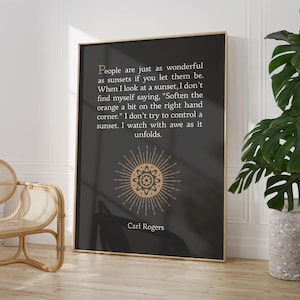 Carl Rogers Quote Therapy Print, Empathy Poster, People Are Just as ...