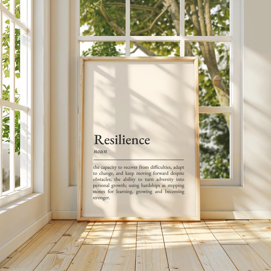 Resilience Definition Print, Resilience Quotes Poster, Mental Health ...