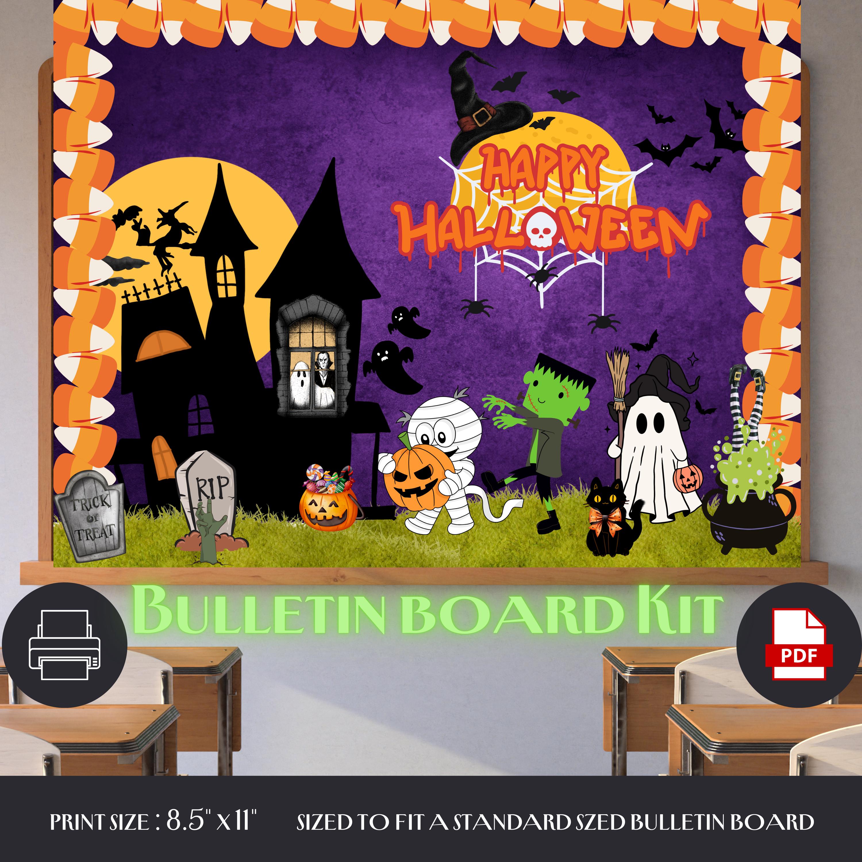 Halloween Bulletin Board Kit: Haunted House Classroom Decor (digital ...