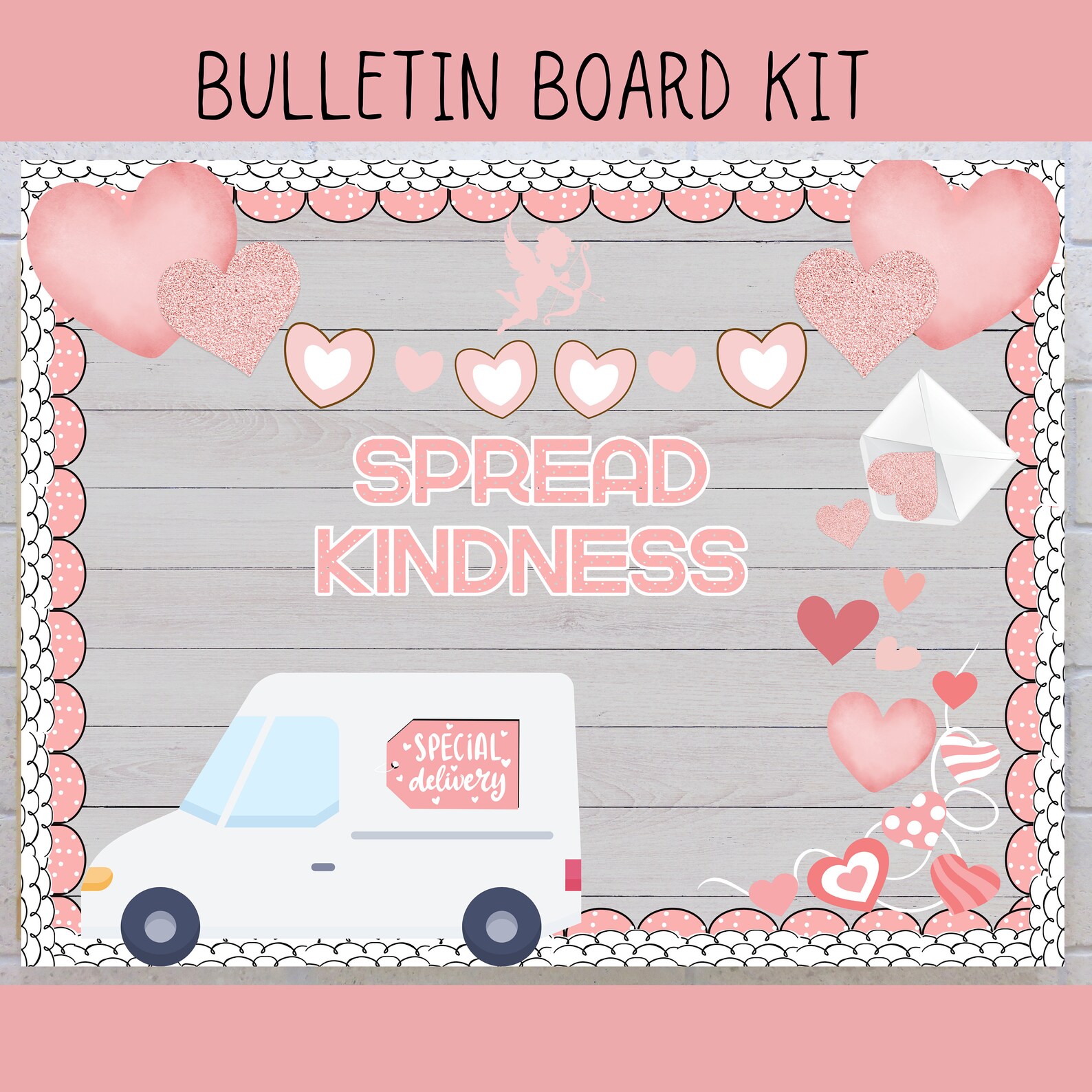 Bulletin Board Kit, Be Mine Valentine Board, Hearts, Cupid, Teacher ...