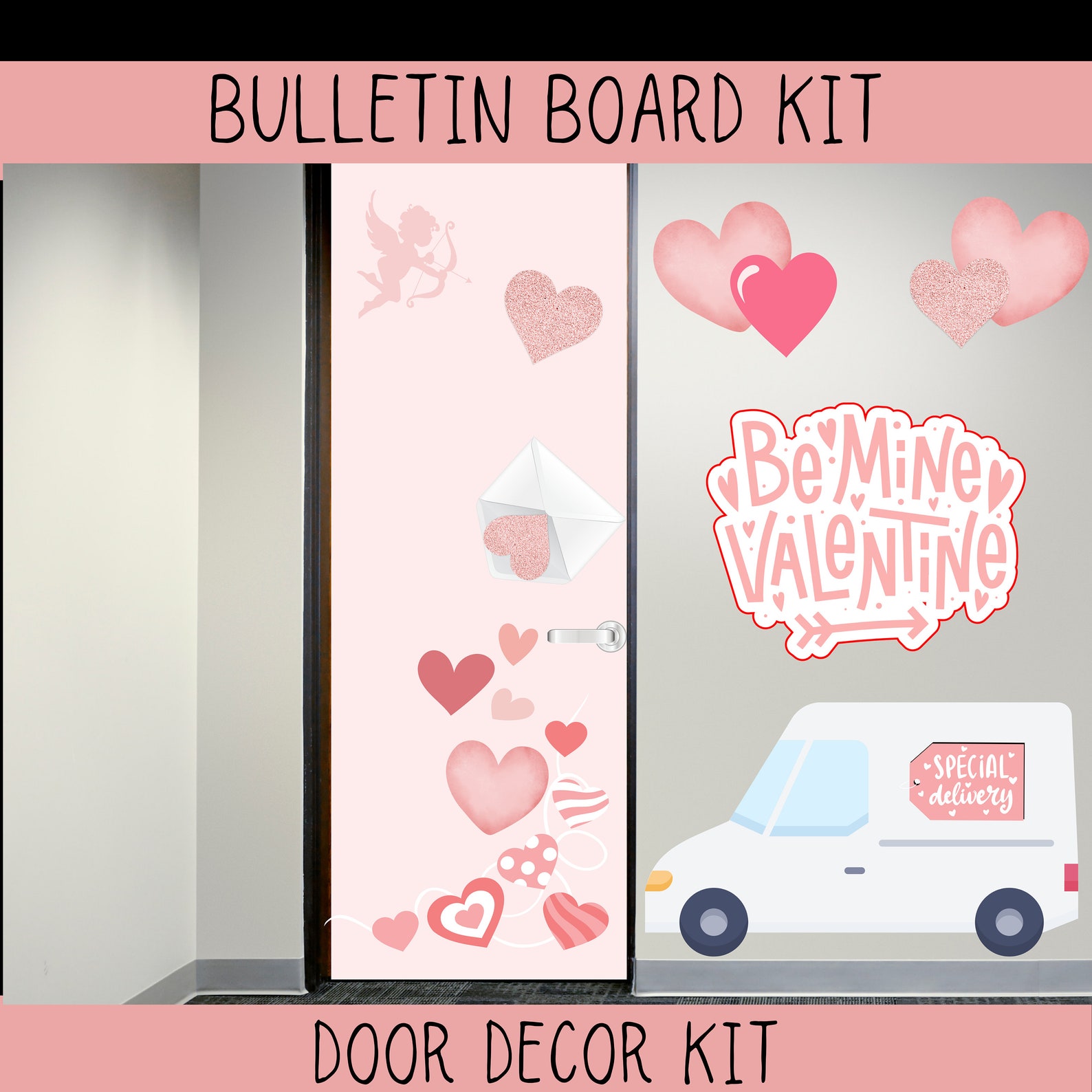 Bulletin Board Kit, Be Mine Valentine Board, Hearts, Cupid, Teacher ...