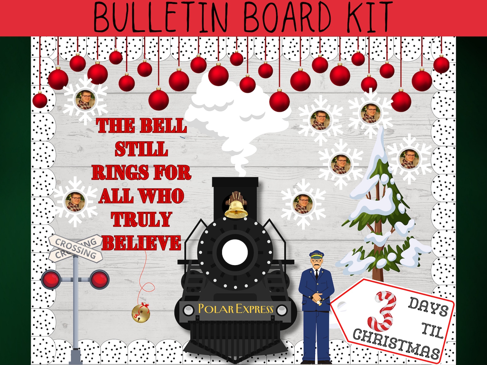 Bulletin Board Kit | Christmas Board | Jingle Bell | Train Hat Student ...