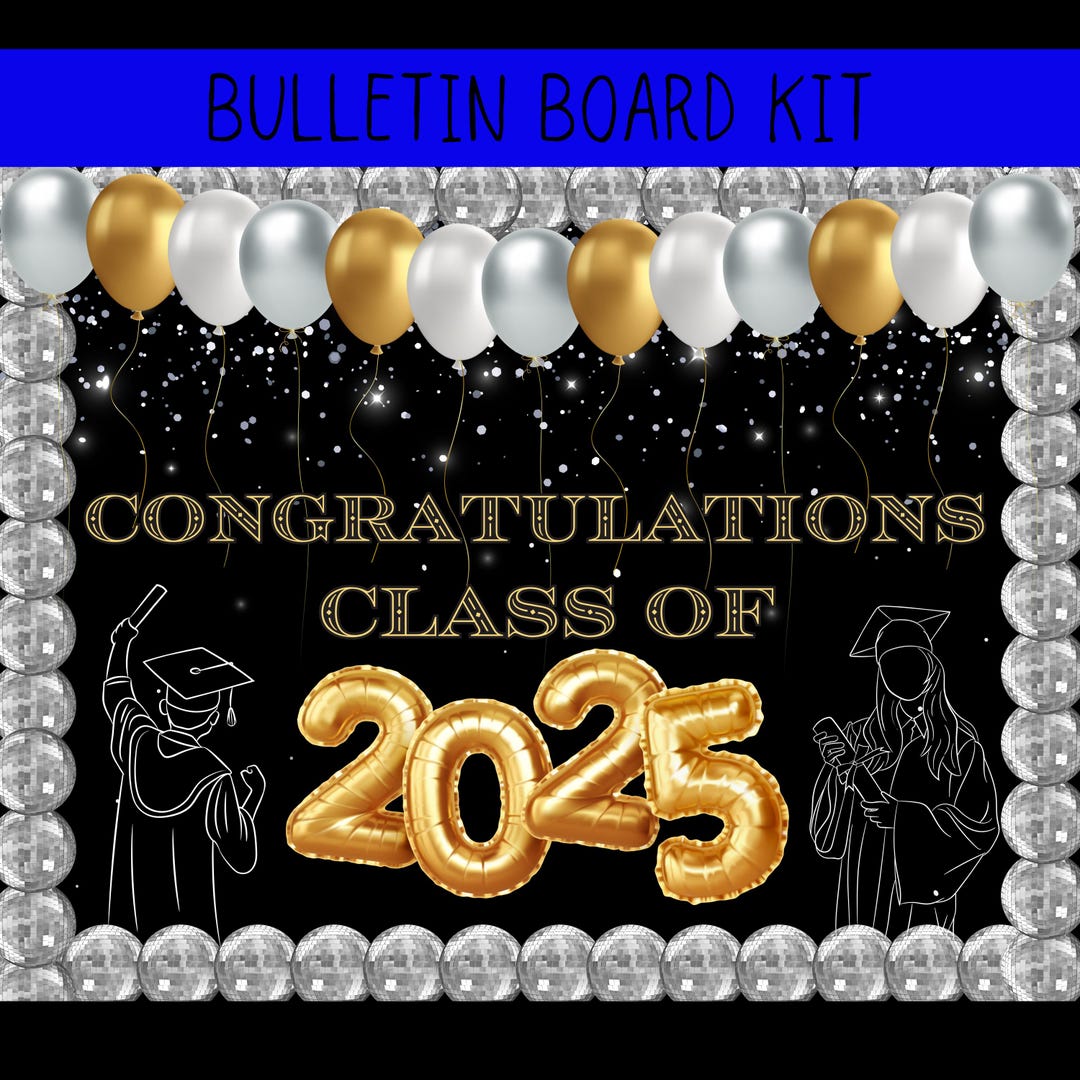 2025 Graduation Bulletin Board Kit: Disco Ball Decor (digital Download ...