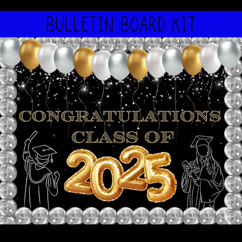 2025 Graduation Bulletin Board Kit: Disco Ball Decor (digital Download ...