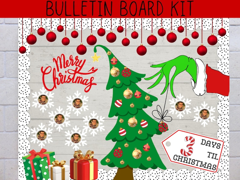 Bulletin Board Kit | Christmas Board | Candy Cane | Ornament Student ...