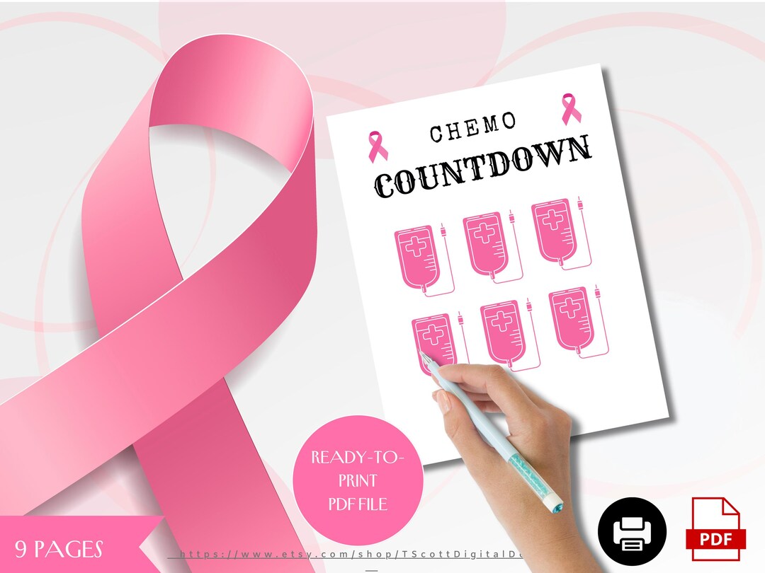 Funny Chemo Countdown Tracker: Breast Cancer Treatment Gift (digital ...