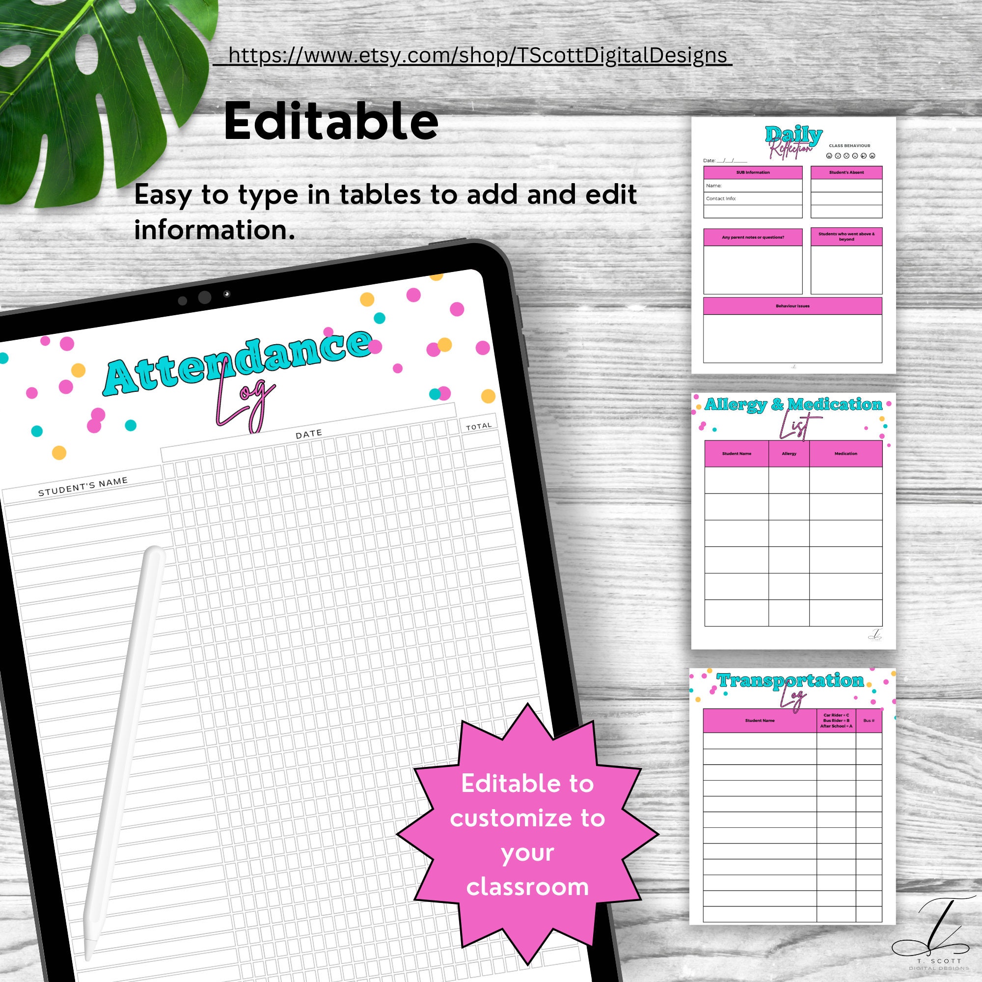 Editable Substitute Teacher Binder: Lesson Plans & Resources (digital ...