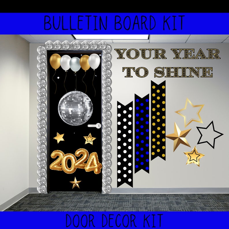 Bulletin Board Kit | 2024 New Years | Student Photo Activity | Disco ...