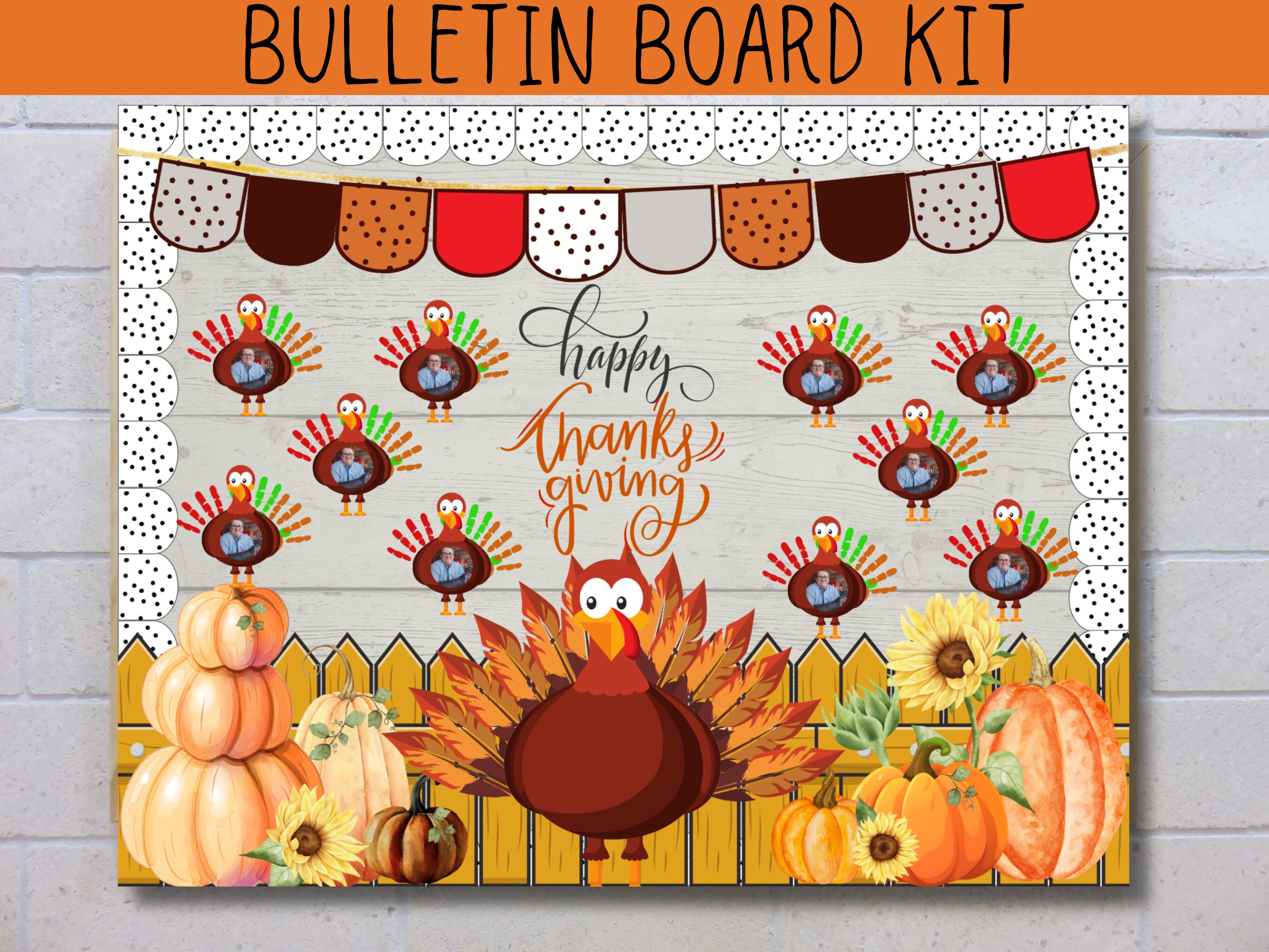 Fall Thanksgiving Bulletin Board Kit: Turkey Student Photo Activity ...