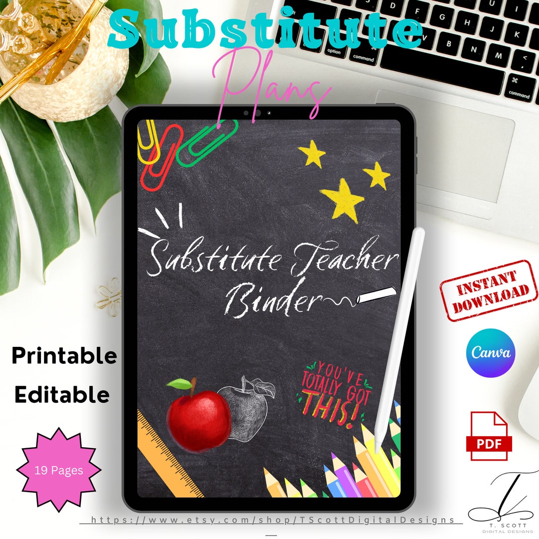 Substitute Plan | Editable Substitute Plan | Substitute Template ...