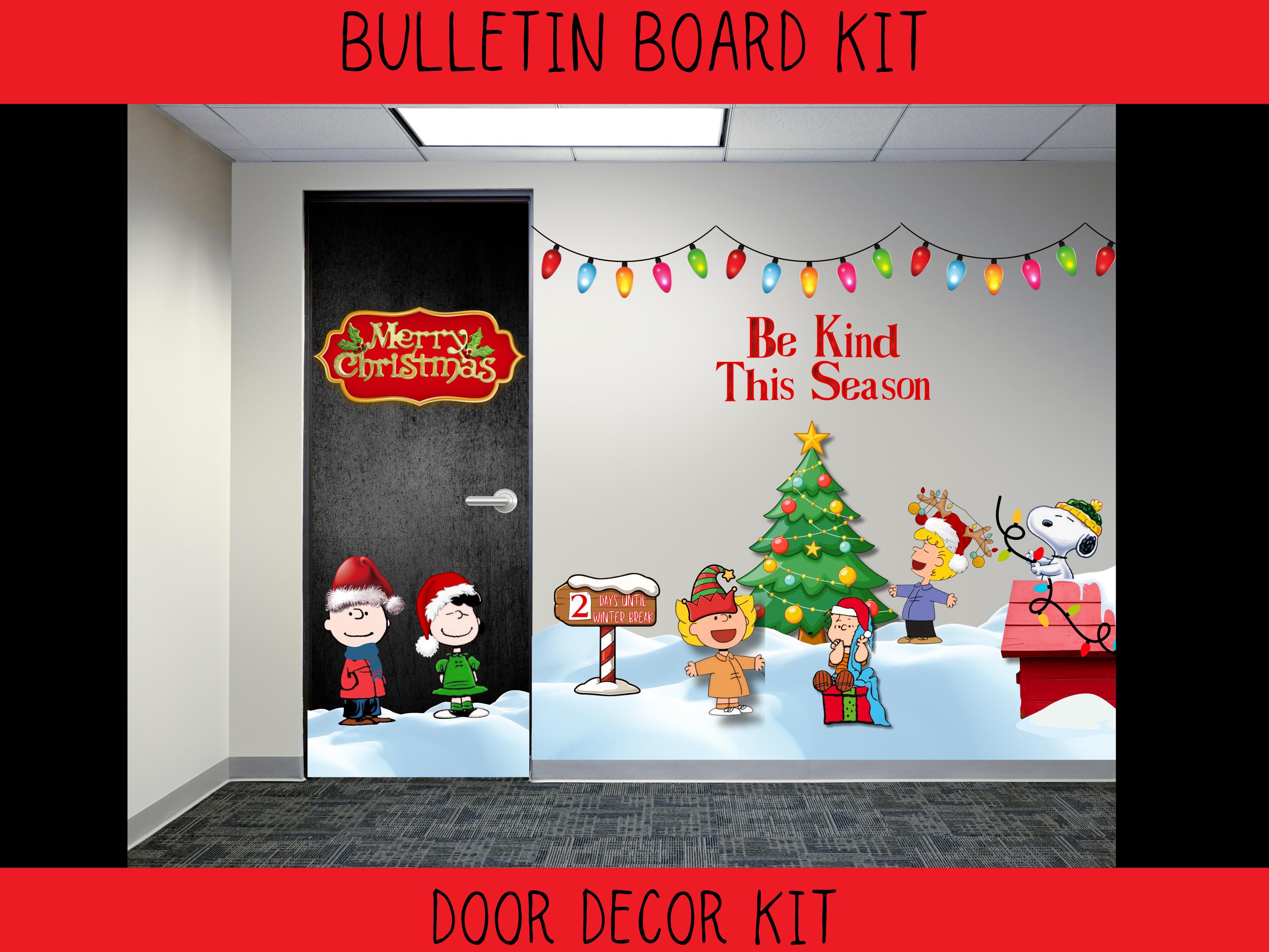 Charlie Brown Rockin Christmas Bulletin Board Kit: Snoopy Classroom ...